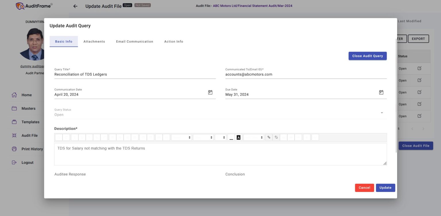 Audit queries – AuditFrame